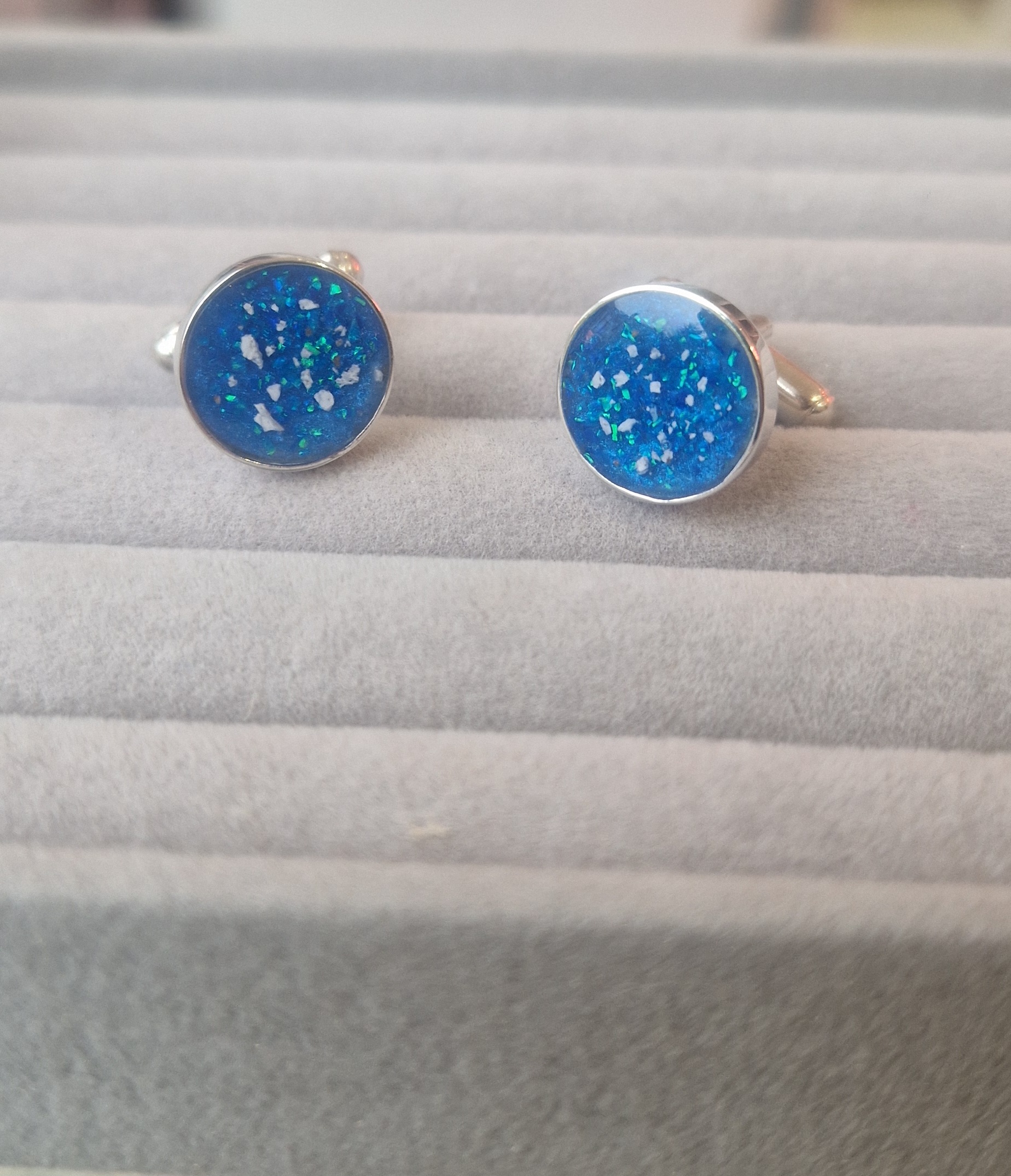 Mens silver memorial cuff links - Forever Ava Designs